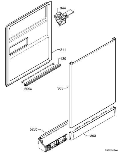 Dishlex Dishwashers DSF6206W/91151624000 Door Assembly. Exploded Views ...